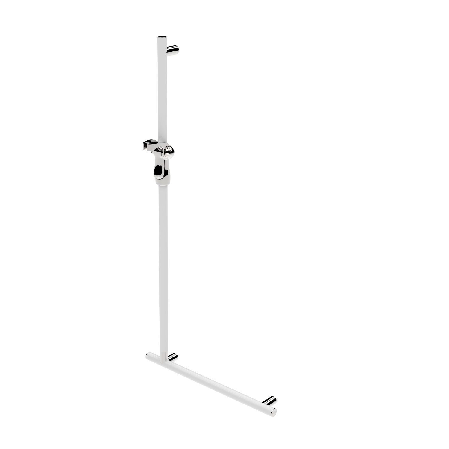L shape safety grab bar with ergonomic hand shower holder