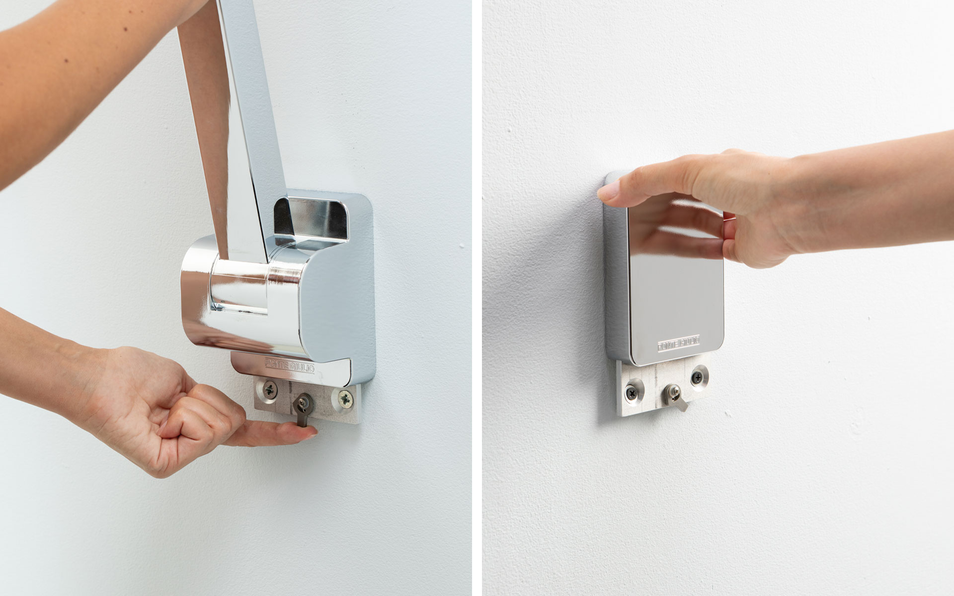 HUG Folding Grab Bar - Removable, Chrome